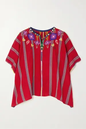 FORTELA Embellished Embroidered Cotton Top