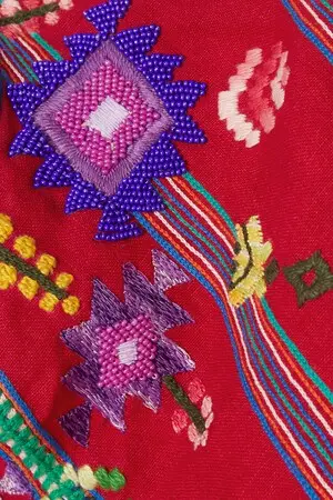 FORTELA Embellished Embroidered Cotton Top