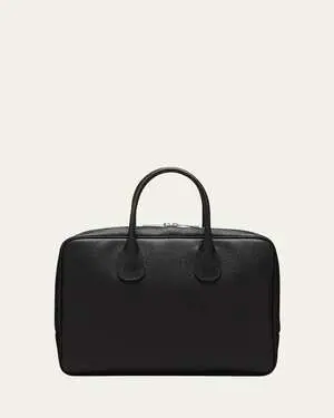 VALEXTRA Mylogo Leather Briefcase Nero Nn