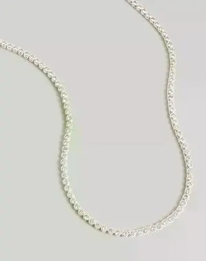 Madewell The Tennis Collection Bezel-set Cubic Zirconia Necklace - Polished Silver