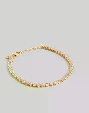 Madewell Tennis Collection Bezel Set Crystal Bracelet - Pale Gold