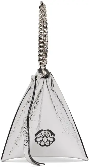 Alexander McQueen Alexander McQueen Silver 'The Curve' Pouch - 1402 Silver