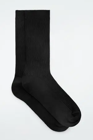 Cos 2-pack Ribbed Socks - Black