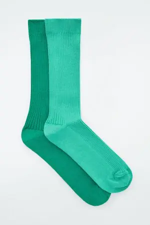 Cos COS Two-Pack Ribbed Socks Green
