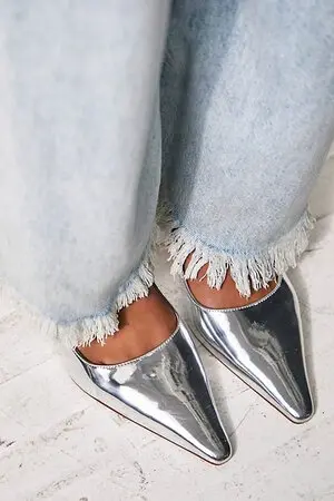 Sam Edelman Bianca Slingback Kitten Heels Soft Silver