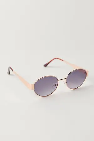 Free People Round Frame Sunglasses Blue