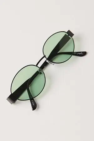 Free People Round Frame Sunglasses Pine