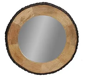 RIVER OF GOODS 30.5' Dashley Round Wood And Gla Ss Wall Mirror - One-color