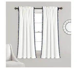 LUSH DECOR Pom Pom Window Curtain Single 50x63 - One-color