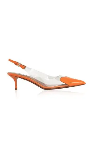 Alaïa Le Cœur Pvc; Leather Slingback Pumps Orange