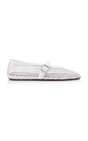 Alaïa Mesh Mary Jane Flats - White