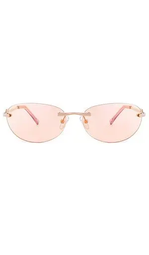 Le Specs Slinky Sunglasses Rose Gold