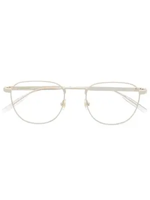 Montblanc Logo-plaque Round-frame Glasses - Gold