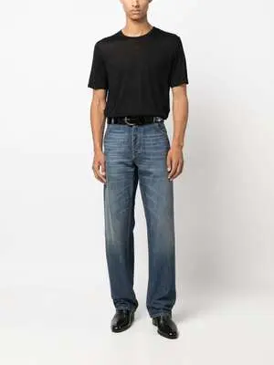 Saint Laurent Crew-neck Short-sleeve T-shirt - Black