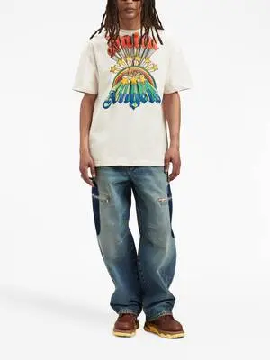 Palm Angels Rainbow-graphic Crew-neck T-shirt