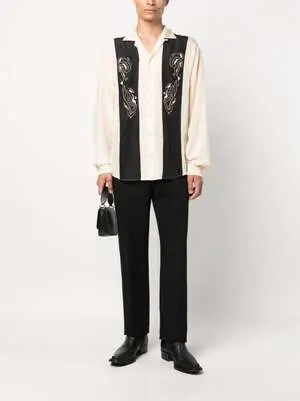Dsquared2 Embroidered Silk Bowling Shirt