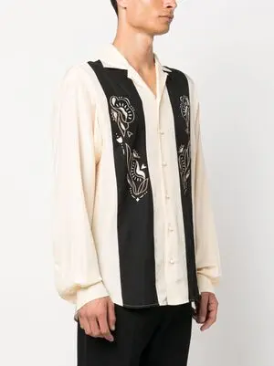 Dsquared2 Embroidered Silk Bowling Shirt