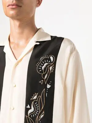 Dsquared2 Embroidered Silk Bowling Shirt