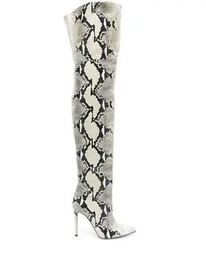 Paris Texas 90mm Snakeskin-print Leather Boots