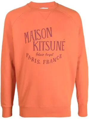 Maison Kitsuné Logo-print Cotton Sweatshirt - Orange