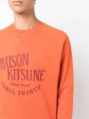 Maison Kitsuné Logo-print Cotton Sweatshirt - Orange
