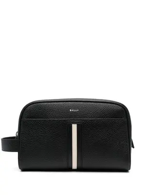 Bally Pebbled-leather Wash Bag - Black