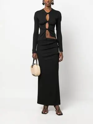 Christopher Esber Twist-detail Ribbed Skirt - Black