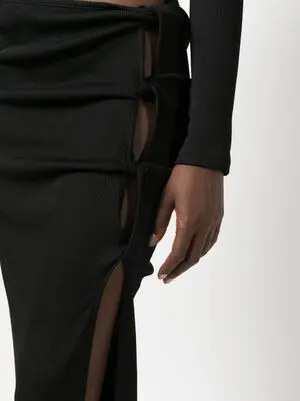 Christopher Esber Twist-detail Ribbed Skirt - Black