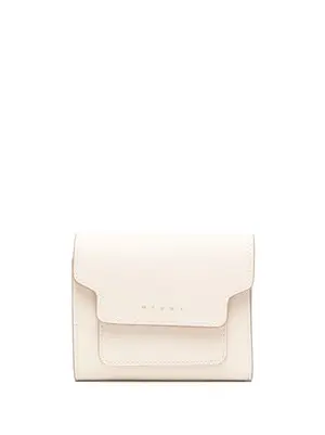 Marni Logo-stamp Leather Wallet - Neutrals