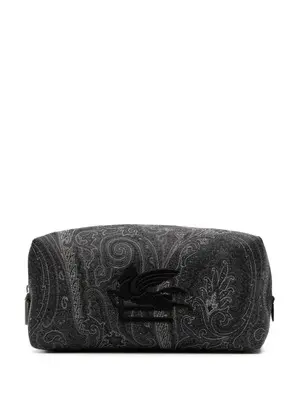 Etro Paisley-print Zipped Wash Bag - Black