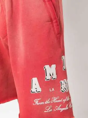 Amiri Logo-print Drawstring-waistband Cotton Shorts