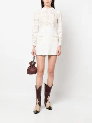 Dsquared2 Logo Lace Long Sleeve Minidress