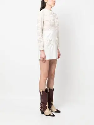 Dsquared2 Logo Lace Long Sleeve Minidress
