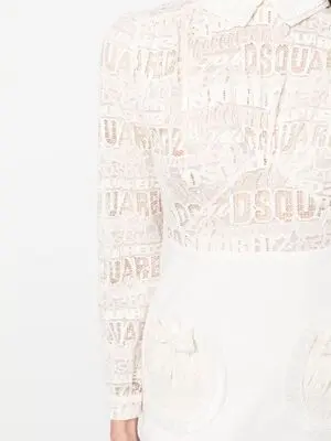 Dsquared2 Logo Lace Long Sleeve Minidress