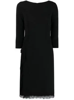 Alberta Ferretti Lace-trim Silk Dress