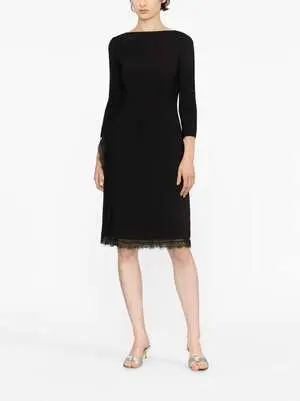 Alberta Ferretti Lace-trim Silk Dress