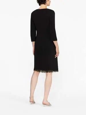 Alberta Ferretti Lace-trim Silk Dress