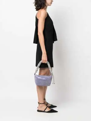 Kara Crystal Mesh Phone Cord Shoulder Bag - Blue