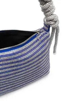 Kara Crystal Mesh Phone Cord Shoulder Bag - Blue