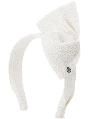 MAISON MICHEL Beth Interwoven Headband - White