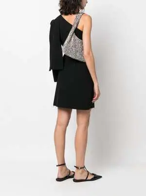 Kara Crystal Mesh Shoulder Bag - Black