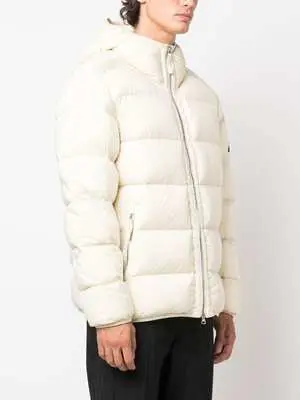 Stone Island Feather Down Hooded Coat - Neutrals