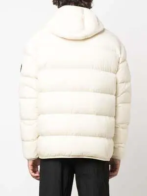 Stone Island Feather Down Hooded Coat - Neutrals