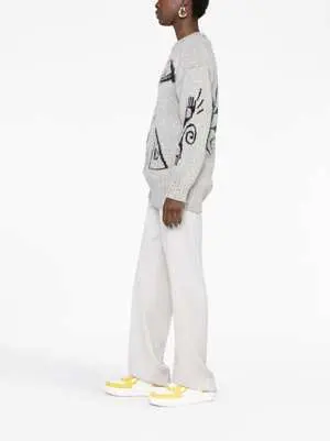 Stella McCartney Folk Graphic-embroidered Jumper - Grey
