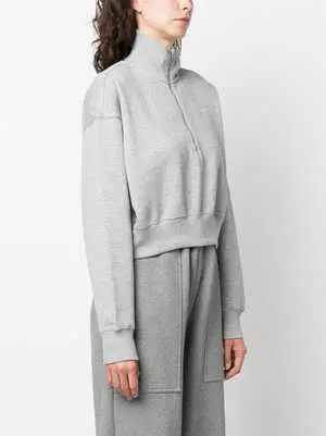 Nike Phoenix Cropped Zip-up Sweatshirt - Grey