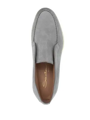 Santoni Tonal-stitching Leather Loafers