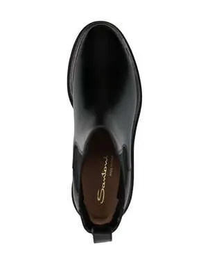 Santoni Round-toe Leather Boots
