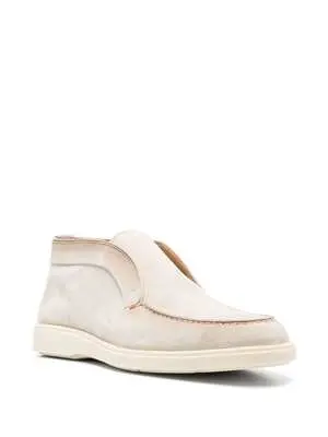 Santoni Tonal-stitching Leather Boots - Neutrals