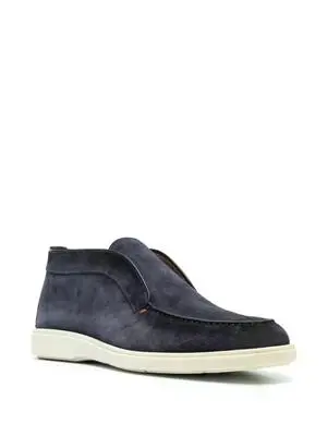 Santoni Tonal-stitching Leather Loafers - Blue
