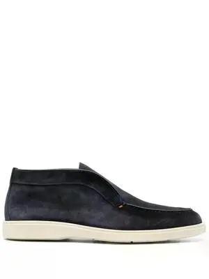 Santoni Tonal-stitching Leather Loafers - Blue
